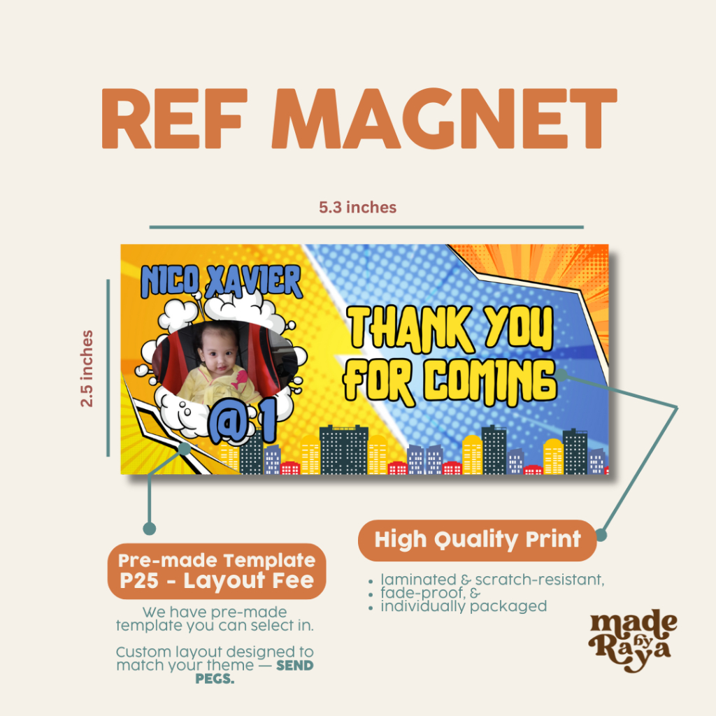 Customized Ref Magnets | Souvenirs, Giveaways for Birthdays Christening ...