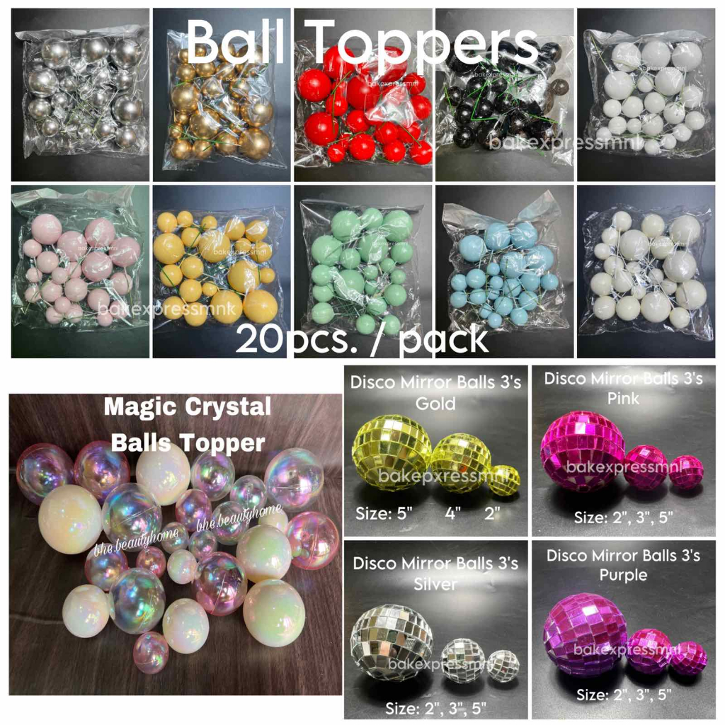 Mini Balloon and Pearl Ball Toppers for arts & crafts decoration ...