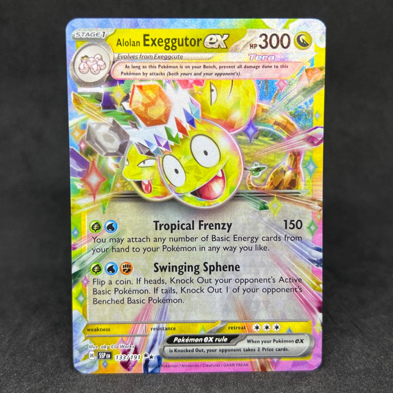 Pokemon TCG Alolan Exeggutor ex Double Rare 133/191 2024 Scarlet ...
