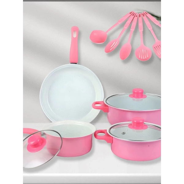 JH New colors 13Pcs Kitchenware Cookware Set Non-Stick/Soup Pot/Fry Pan ...