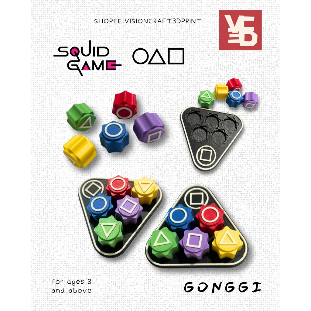 Gonggi Korean Game 3D Printed Set Netflix's Squid Game – Unique ...