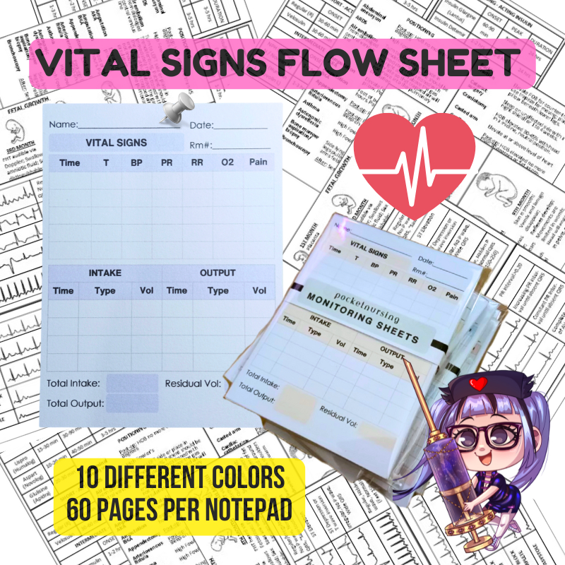 Nursing Flow Sheet Vital Signs 60 sheets Monitoring Notepad | Shopee ...