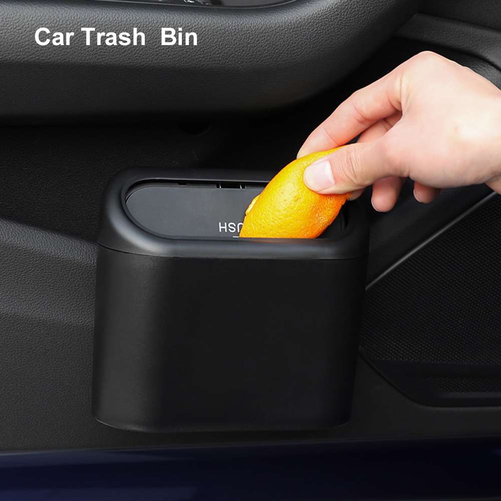 Leakproof Car Trash Bin with Lid - 1L Capacity, Durable ABS, Compact ...