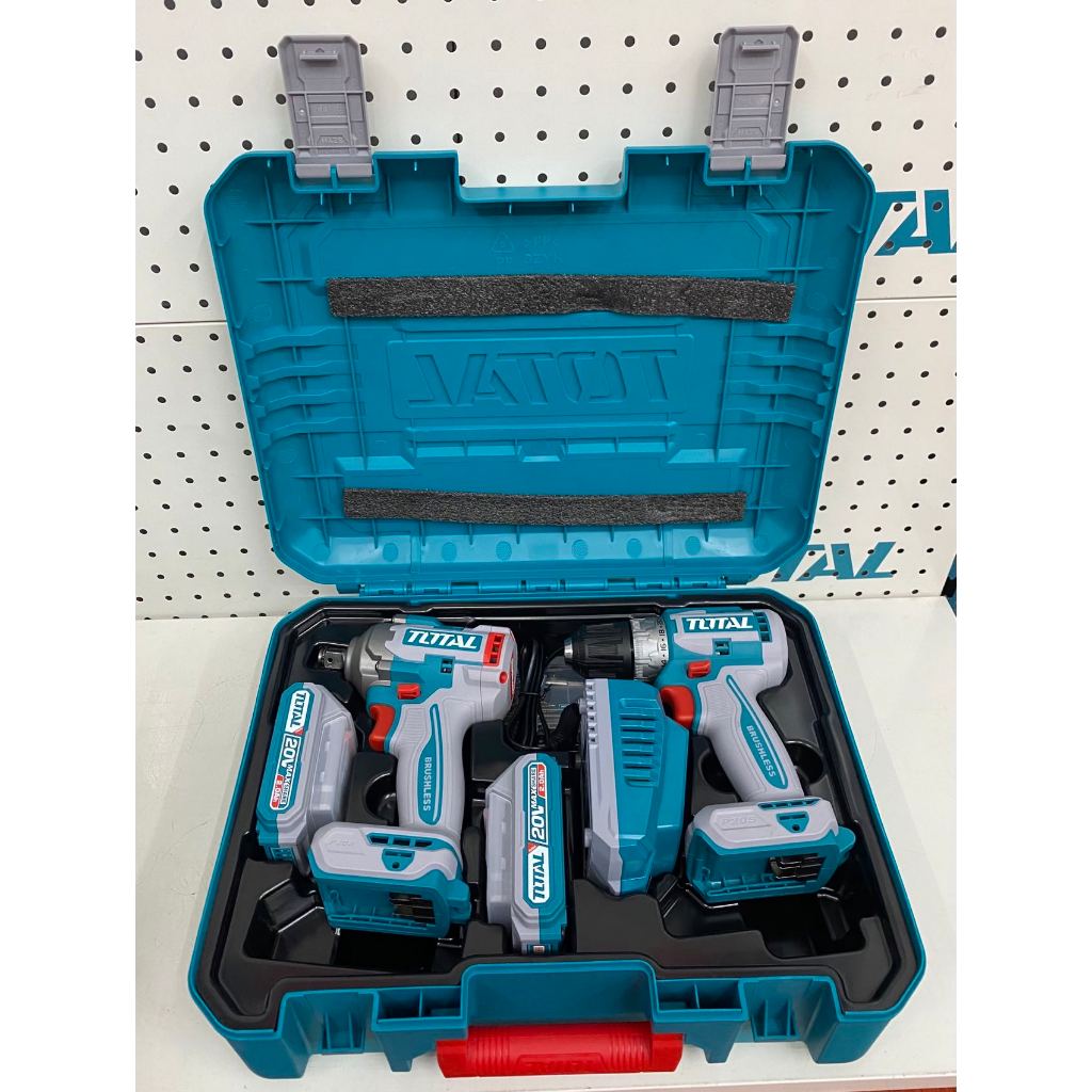 TOTAL Cordless 2 pcs combo kit TCKLI20275 (IMPACT WRENCH+CORDLESS DRILL) INDUSTRIAL | Shopee ...