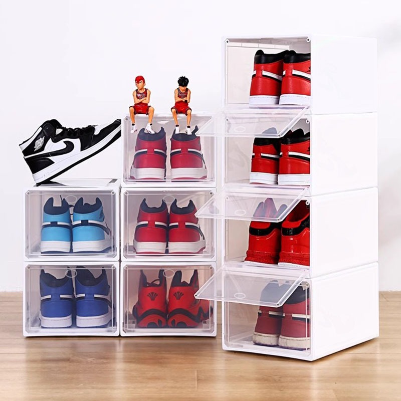 Large Size Colorful Plastic Shoes Box Foldable Drawer Case Shoe Rack ...