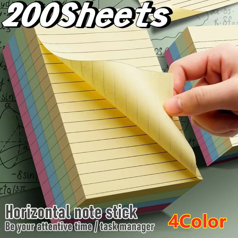 200 Sheets Long Line Sticky Notepad INS Post It Notes Large Tag ...
