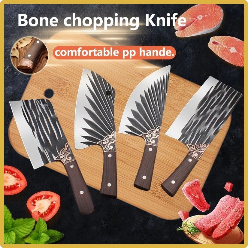 Stainless Cleaver Boning kitchen knife Hand forged sharp chopping ...