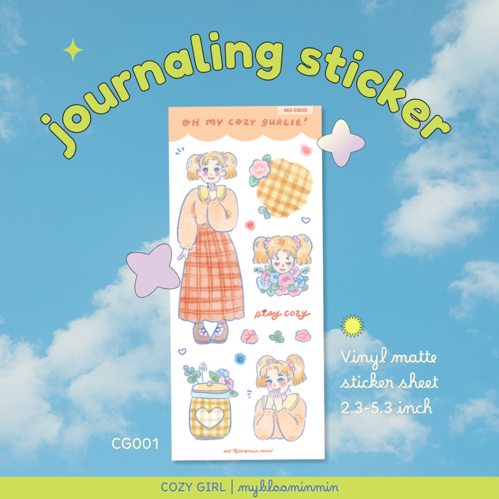 Cozy Girl Journaling Sticker Sheet cute girly stickers for Hobonichi ...