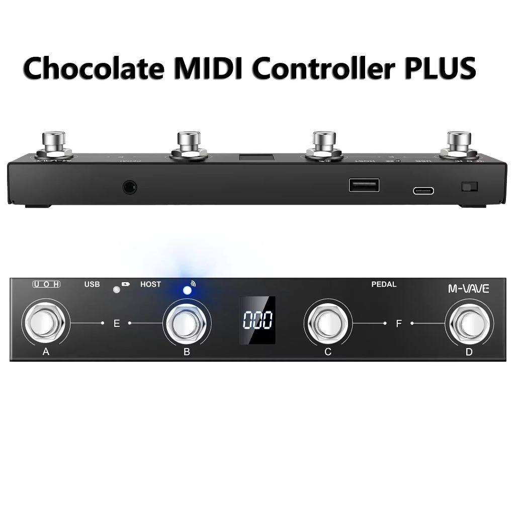 M VAVE Chocolate Plus Programmable MIDI Controller 4 Buttons Footswitch ...