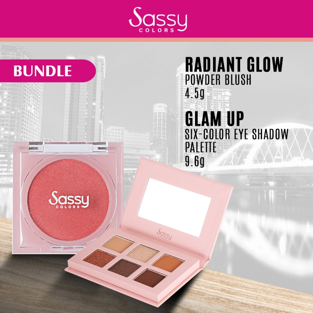 Sassy Colors Six-Color Eyeshadow Palette + Radiant Glow Powder Blush ...