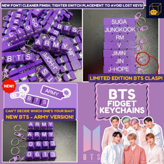 BTS Fidget Keyboard Keys Keychain Jungkook V Jimin Suga RM Jin JHope ...