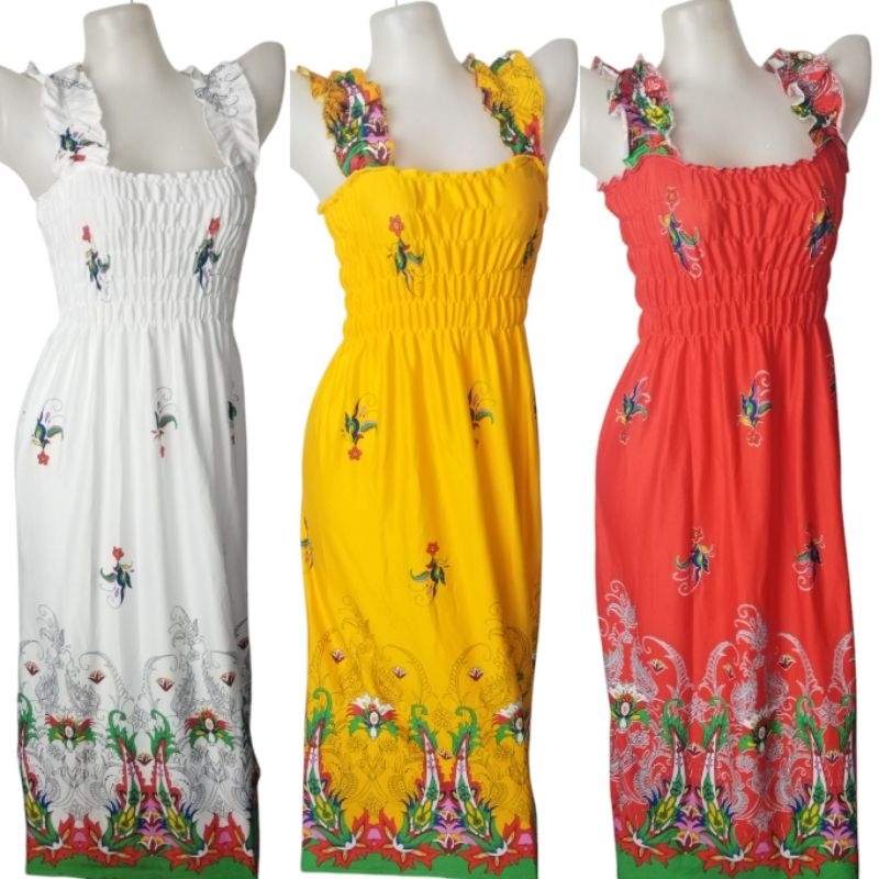 Long Dress for Adult | Duster Pambahay Cotton Spandex l Ruffles Strap ...