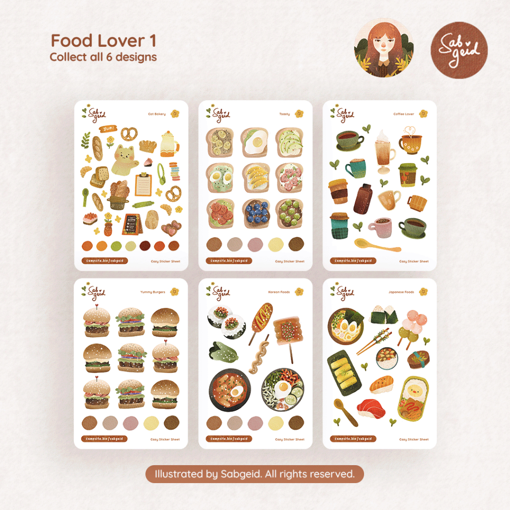 Food Lover Sticker Sheet for planners, polco deco & journals by Sabgeid ...