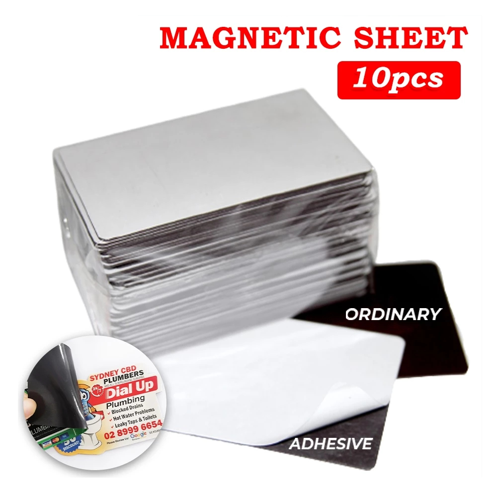 10pcs ATM Size Magnetic Sheet with Adhesive | Ordinary Pre Cut DIY Ref Magnet R3 ROUND CORNER ...