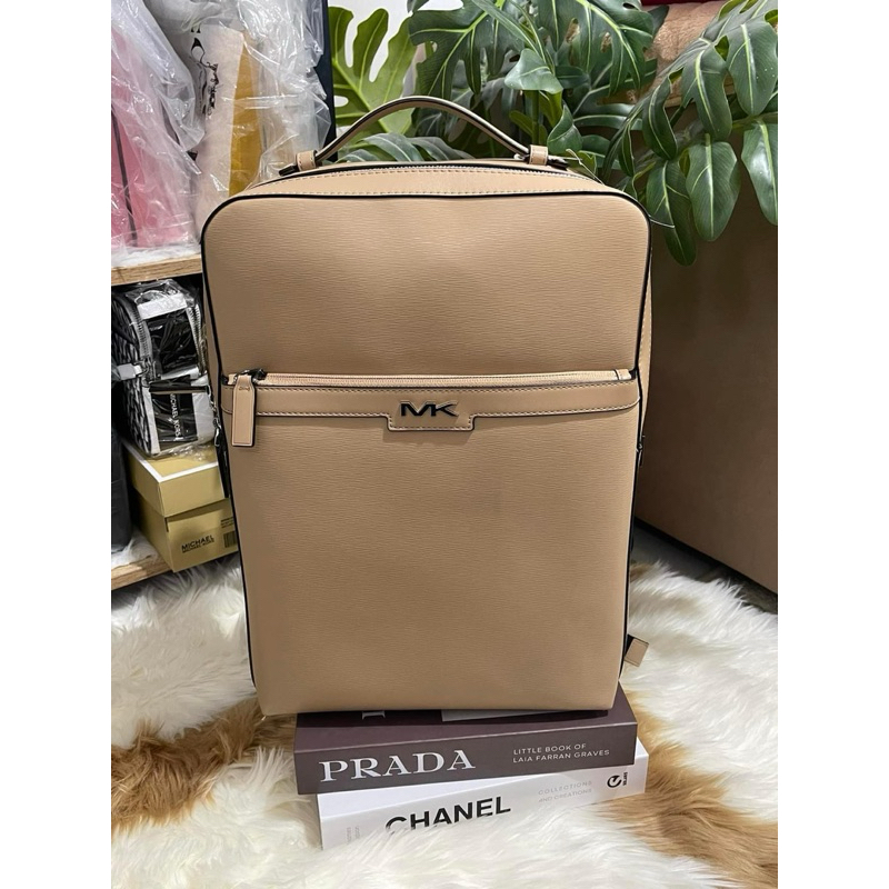 Authentic Mk Varick Saffiano Leather Backpack | Shopee Philippines