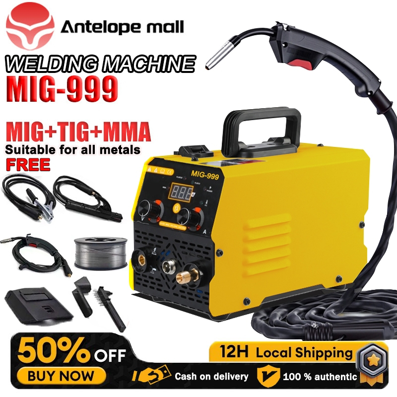 MIG-999 Welding Machine Portable MIG/MMA/TIG 3IN1 Gasless Welder IGBT Inverter Welding Machine ...