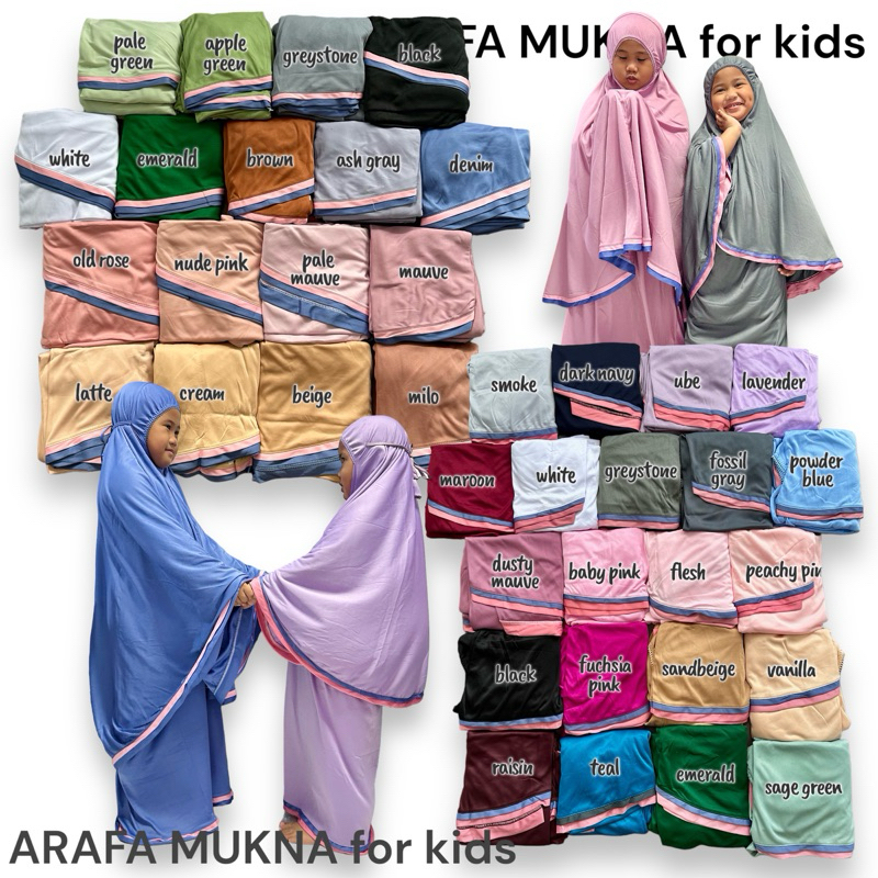 Kids Mukna ARAFA Mukna Prayer Set Malaysian Mukna for Kids Age 6-12 yrs ...