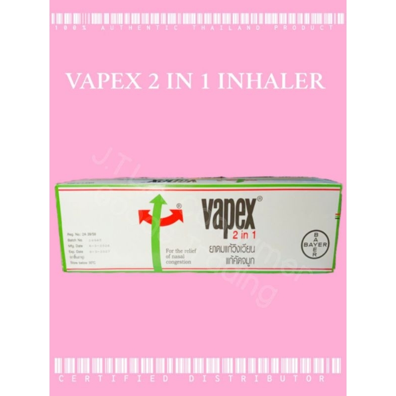 Legit Thailand Vapex 2 in 1 Inhaler(Relief From Nasal Congestion,Dizziness,Vertigo) | Shopee ...