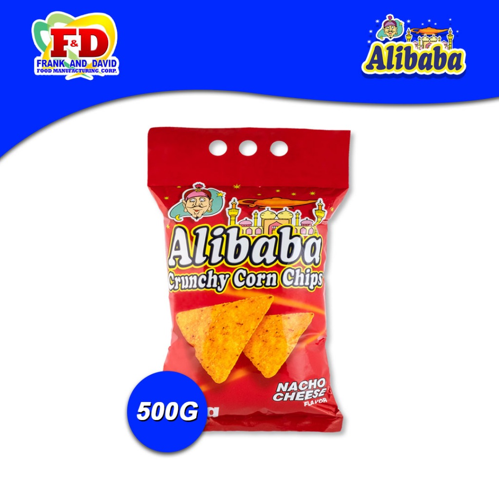 Alibaba Crunchy Corn Chips - Nacho Cheese Flavor 500g | Shopee Philippines