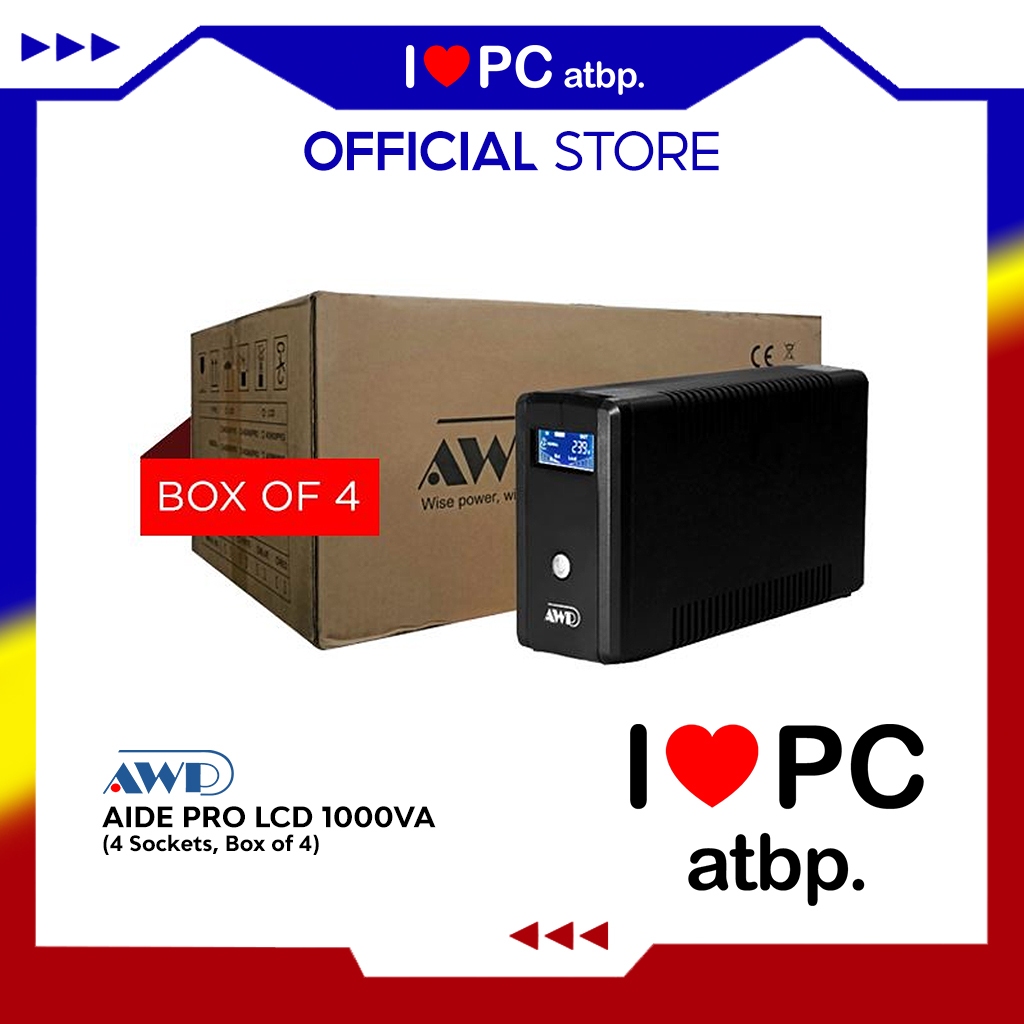AWP Aide Pro LCD 600W-1000VA UPS/AVR, 4 Sockets, Box of 4 | Shopee ...