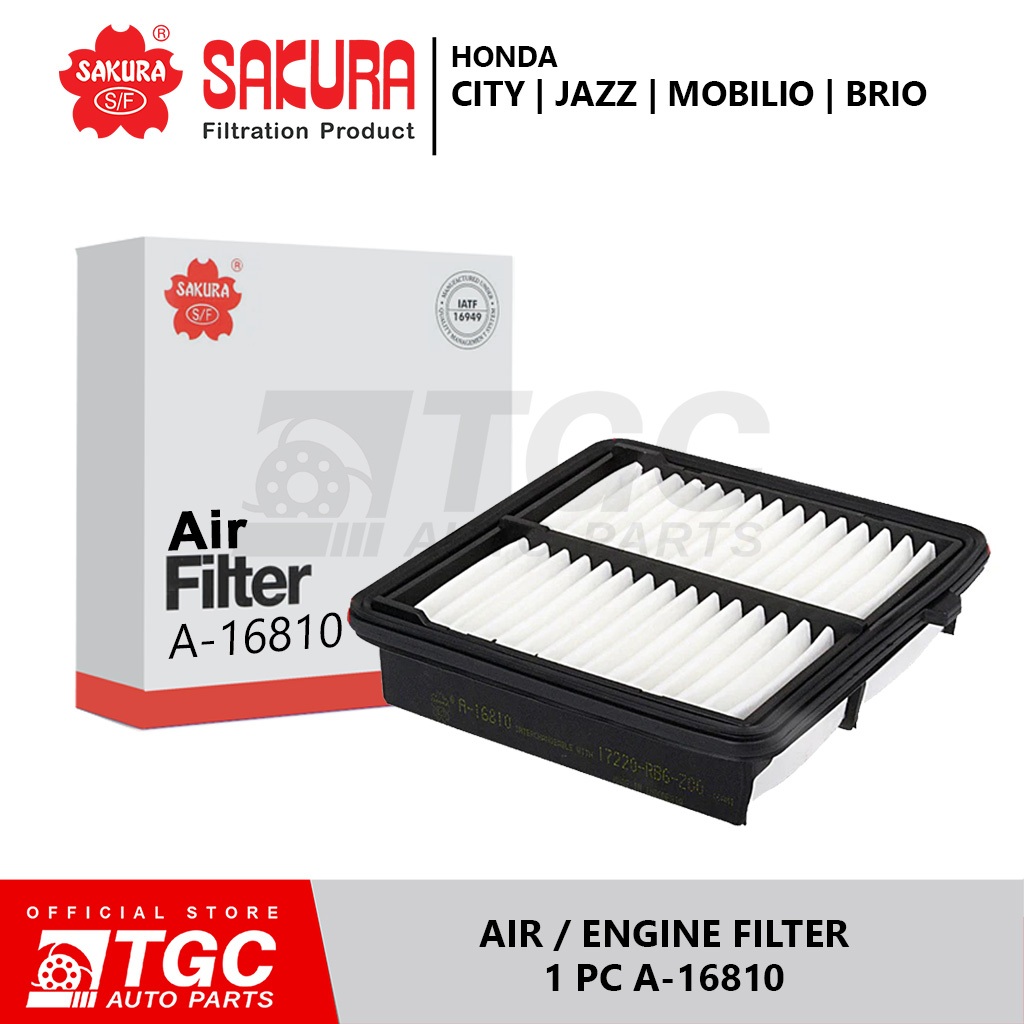 Sakura Air Filter A16810 Honda City / Jazz 2009 - 2013 / Mobilio Brio ...