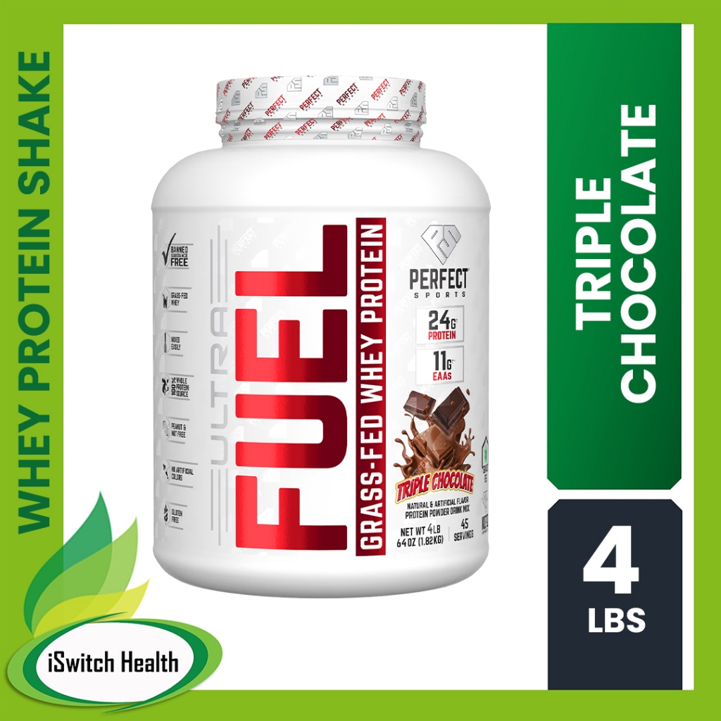 PERFECT SPORTS ULTRA FUEL GRASS-FED 100% WHEY PROTEIN SHAKE - 4LB ...