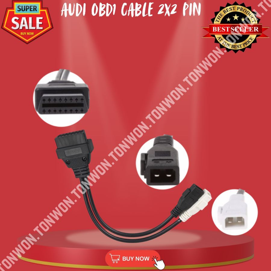 TONWON AUDI/VW 2X2 PIN OBD1 TO 16PIN OBD2 CABLE ADAPTOR | Shopee ...