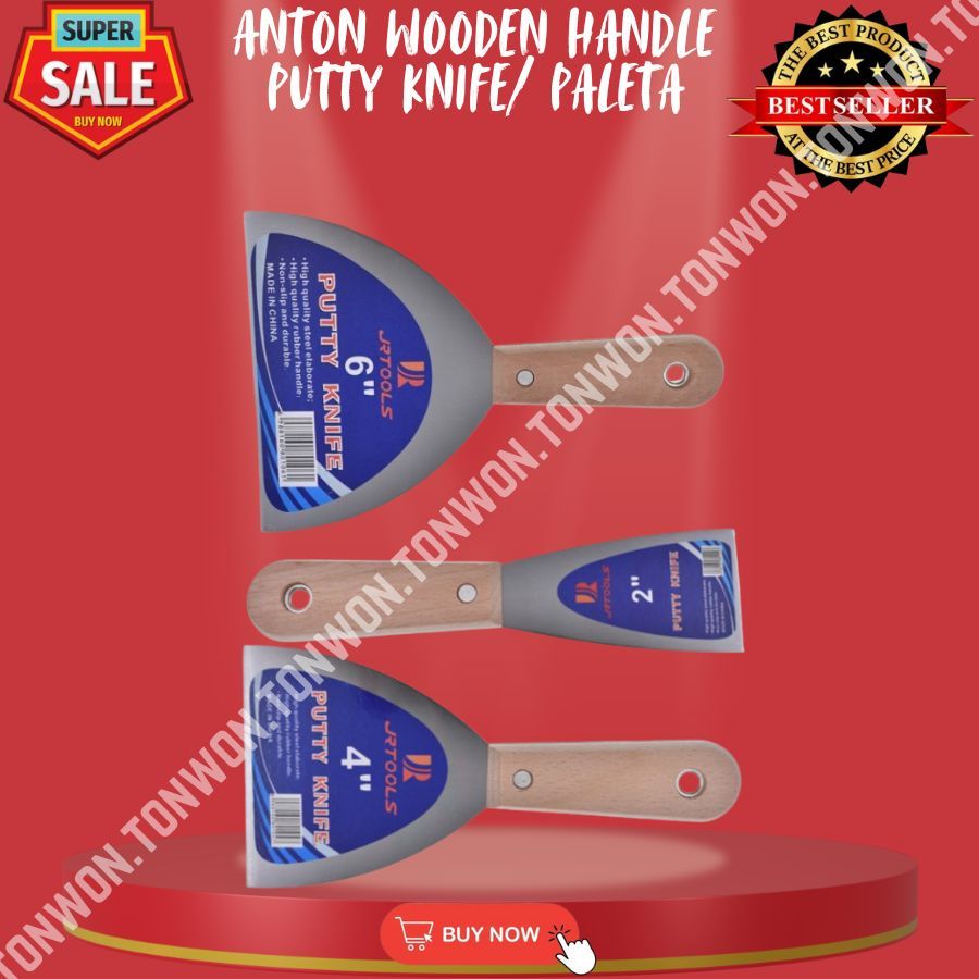 ANTON WOODEN HANDLE PUTTY KNIFE/ PALETA | Shopee Philippines