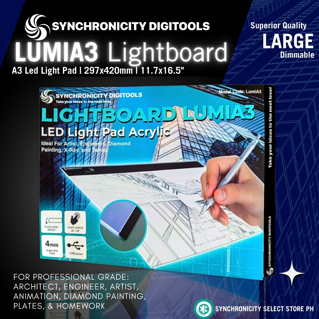 LED Light Pad A3 A4 A5, Synchronicity Digitools LUMIA Lightboard ...