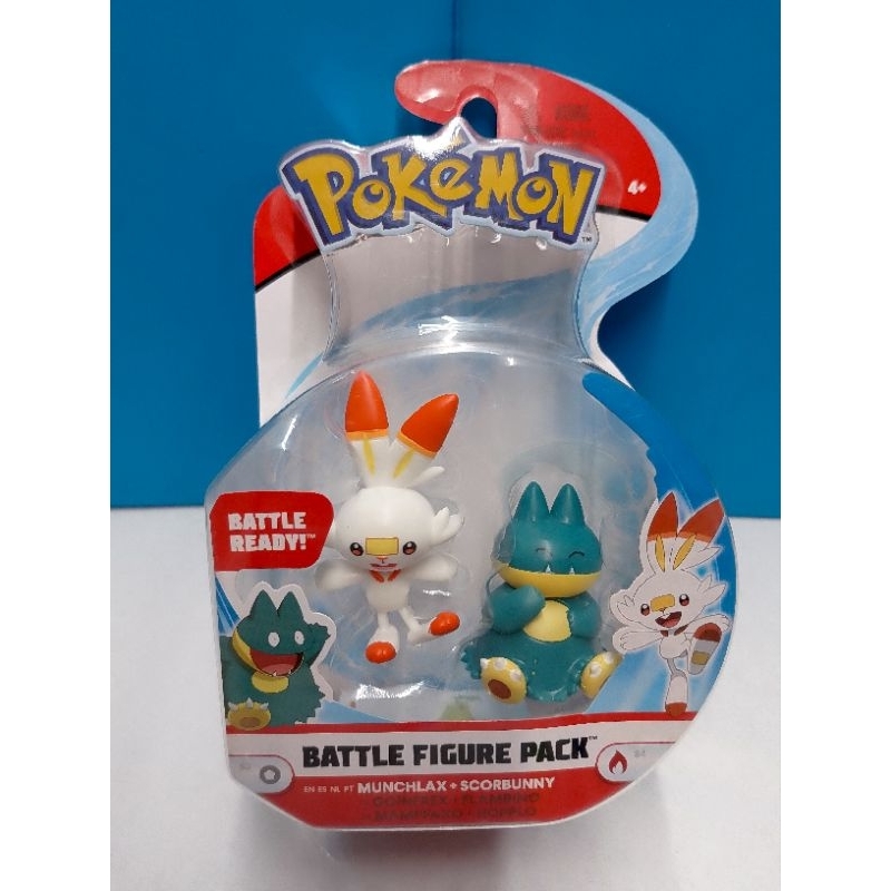 Pokemon Series 4 Battle Figure Pack Munchlax+Scorbunny 2-inch Action ...