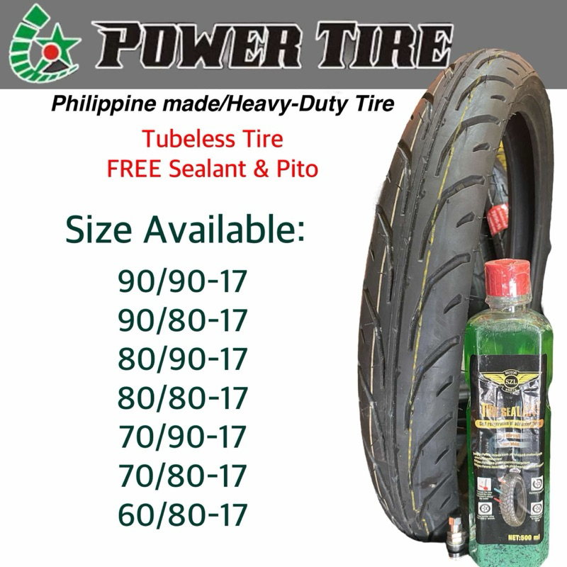POWER Tire Size 17 Tubeless Tire (FREE Sealant & Pito) | Shopee Philippines