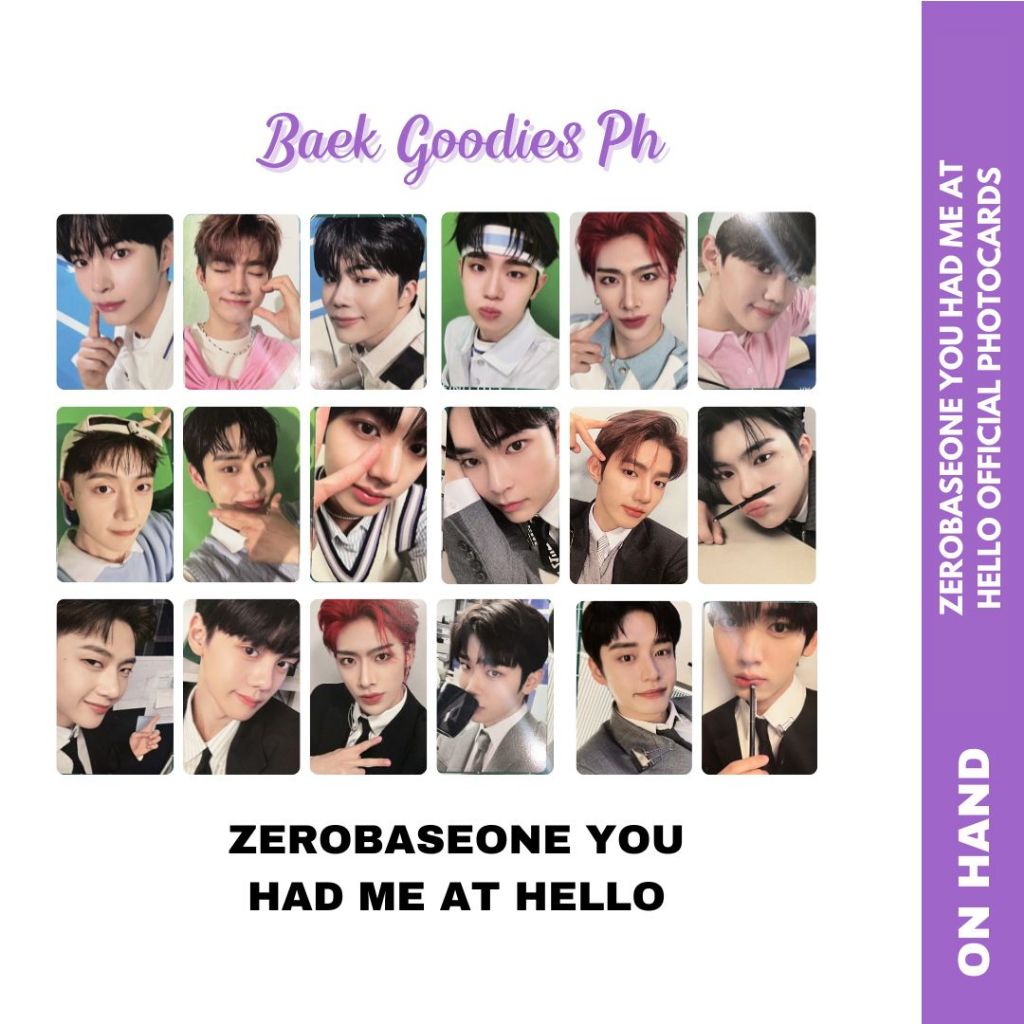 ZeroBaseOne You Had Me at Hello Zerose Ver Official Photocards | Shopee ...