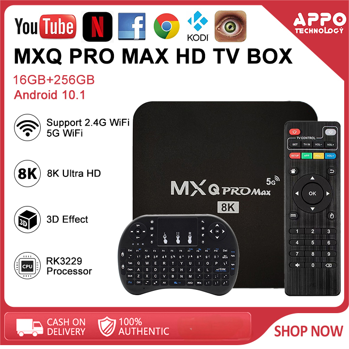 MXQ Pro Max 8K UHD 5G 16+256G Android Color Ultra HD TV Box 2.4GHz+I8 toouchpad Keyboard TV Box ...