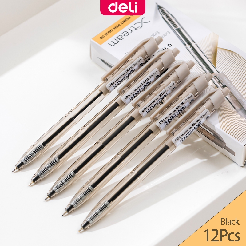 Deli 12Pcs Gel Pen 0.7mm Large-capacity Blue/Black Ink Press Ballpen ...