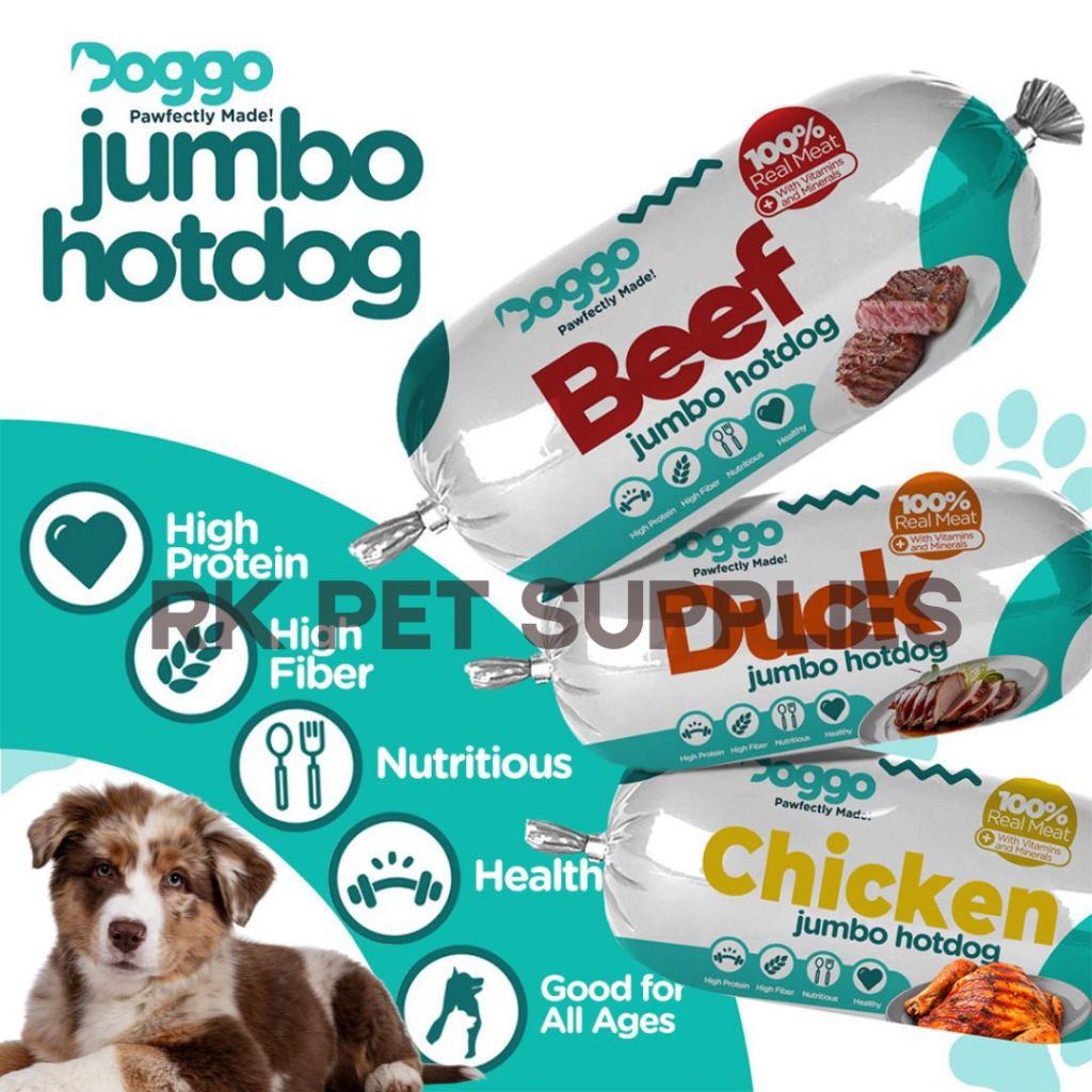 100g Doggo Jumbo Hotdog Dog Dogs Snack Treats All Stages Adult Puppy ...