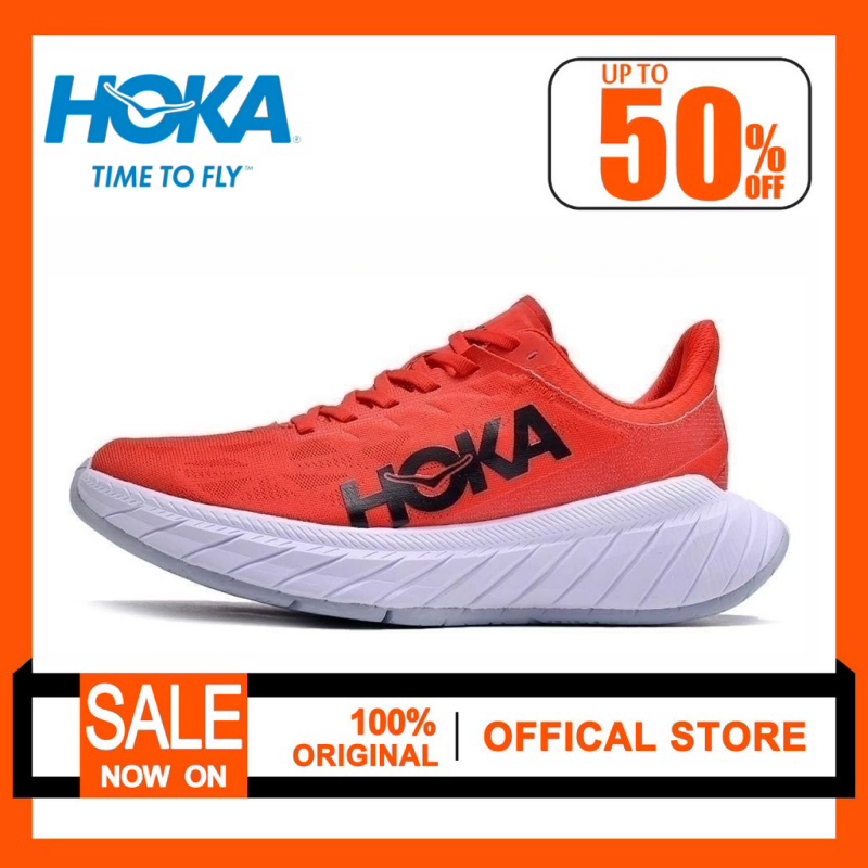 HOKA Carbon X 2 Red sneaker Men's and Women's Sports Shoes | Shopee ...