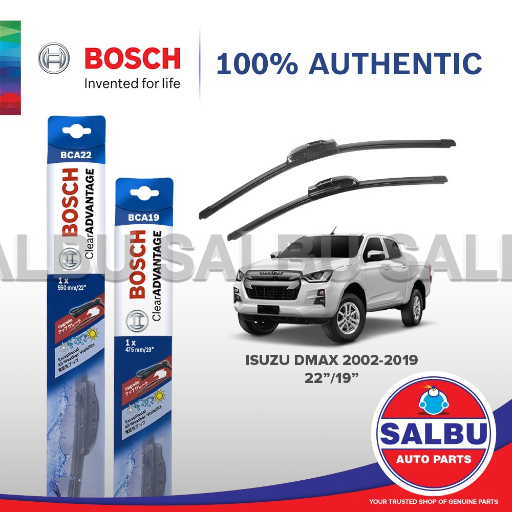 BOSCH Clear Advantage Wiper Blade Set for ISUZU Dmax 2002-2019 (22"/19") | Shopee Philippines