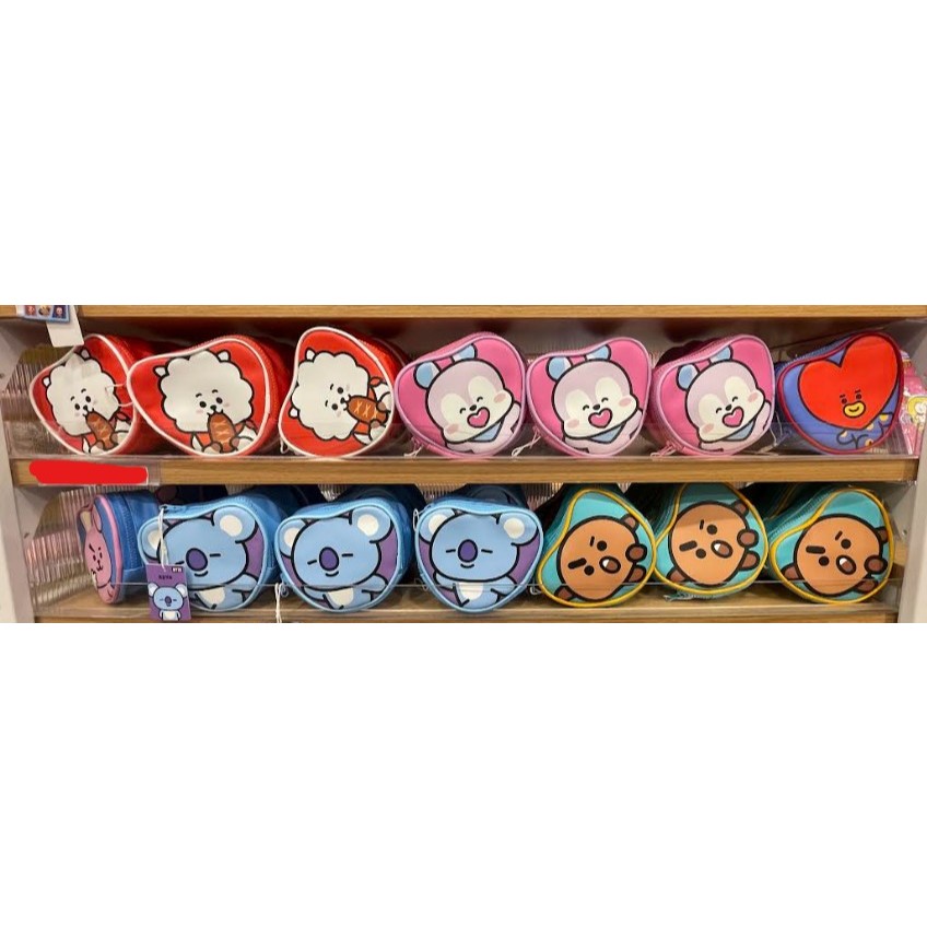 MINISO BT21 COLLECTION CONTRAST COLOR HEART SHAPE COIN PURSE | Shopee ...