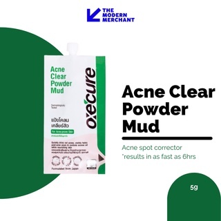 OXECURE Acne Clear Powder Mud 5g - 1 BOX (6 PCS / SACHETS) | Shopee ...