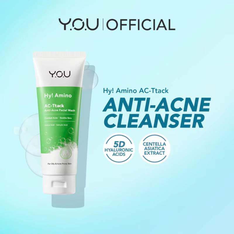 Y.O.U Hy! Amino AC-Tack Facial Wash Anti Acne Oil Control Wash 100g ...