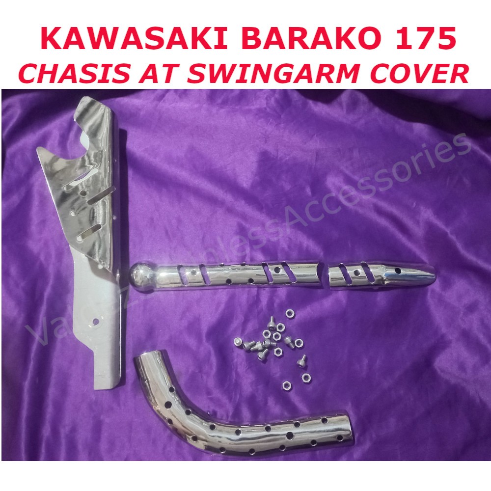 CHASIS AND SWINGARM COVER STAINLESS FOR KAWASAKI BARAKO 175 SET ...