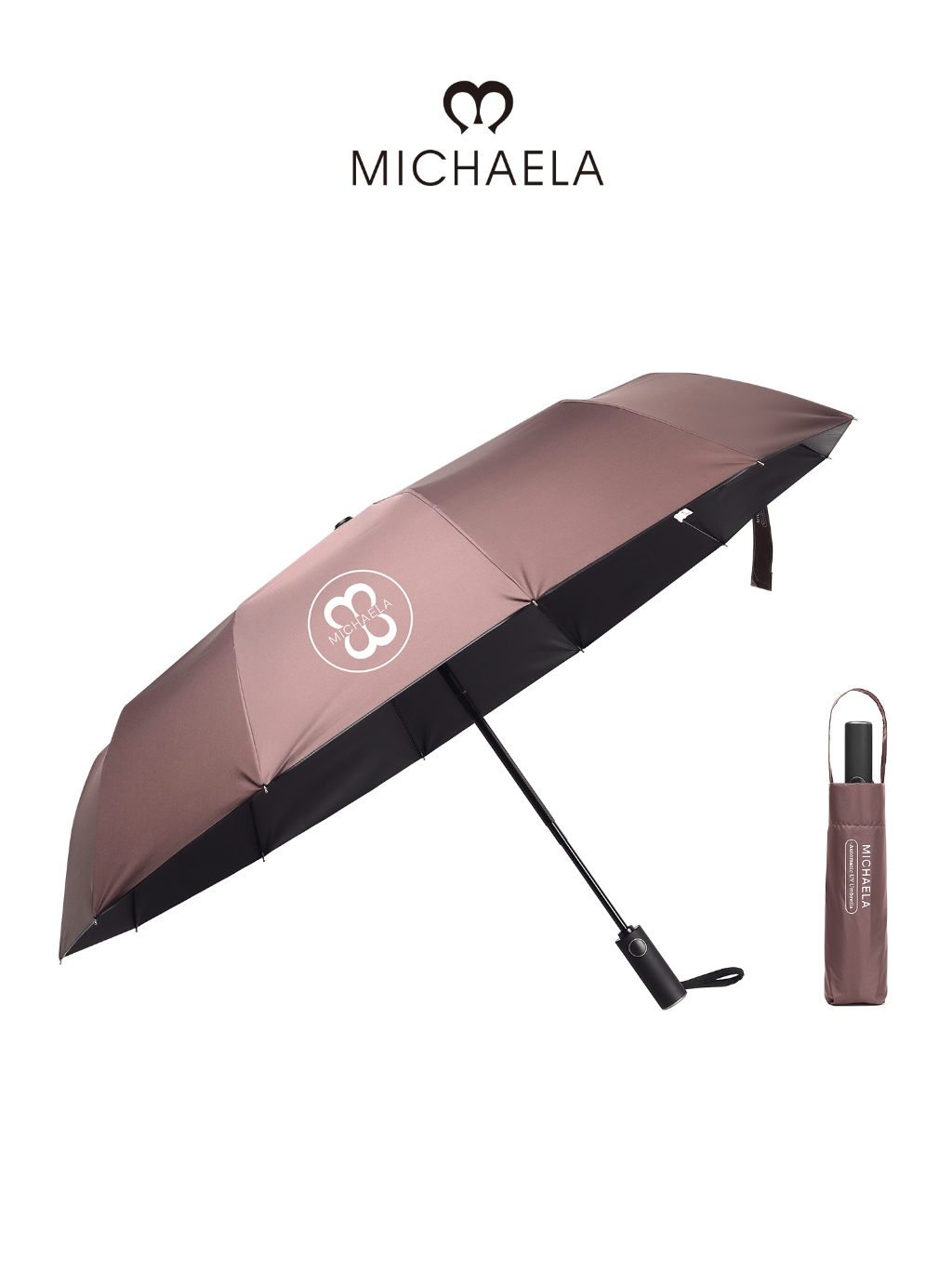 MICHAELA Windproof Automatic Umbrella Sturdy 12 Ribs Sun Rain Protect Folding Umbrella UM5551005 ...