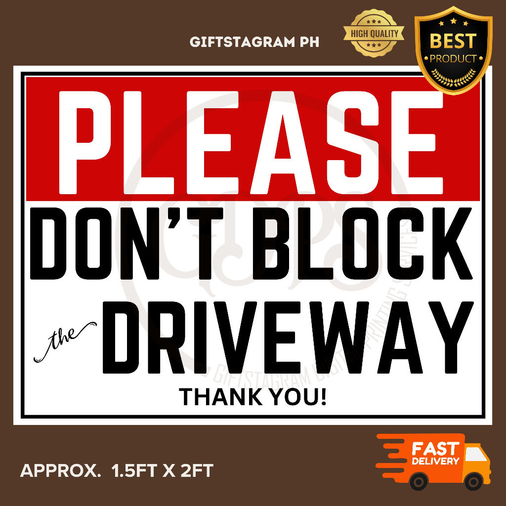 2pcs DON'T BLOCK THE DRIVEWAY Signage | DON'T BLOCK THE DRIVEWAY ...