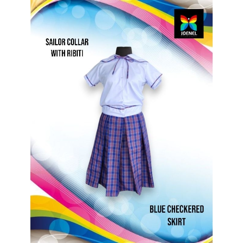 Joenel school uniform Peachtwill sailor collar piping blouse palda ...