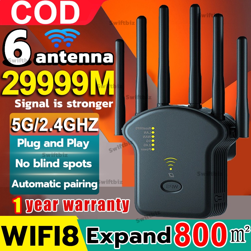 【Covering 800㎡】6/8Antennas 29800Mbps 2.4G/5G Wifi Repeater Extender ...
