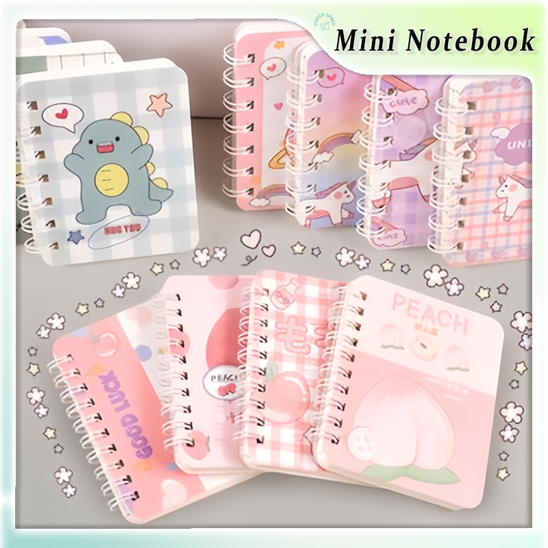 mini diary book diary A7 Cute Mini Spiral Notebook Cartoon Diary ...