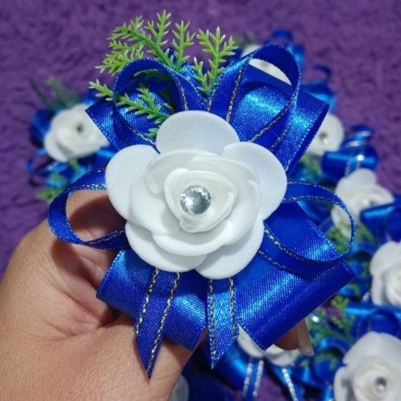 Chest corsage with pin for graduation /Royal blue | Shopee Philippines