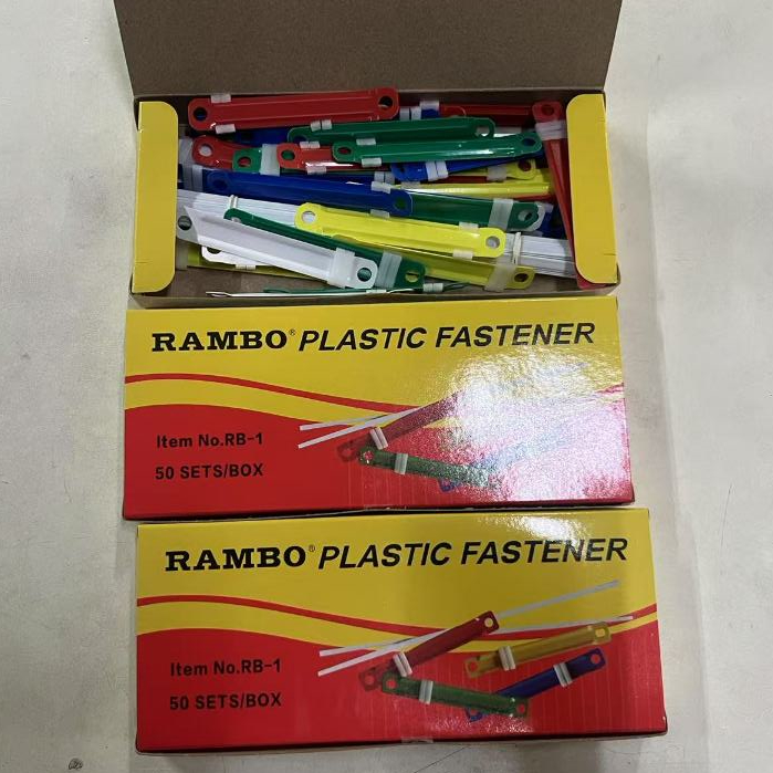Rambo Paper Fastener 7.5 cm Multicolor 50 pcs per box | Shopee Philippines