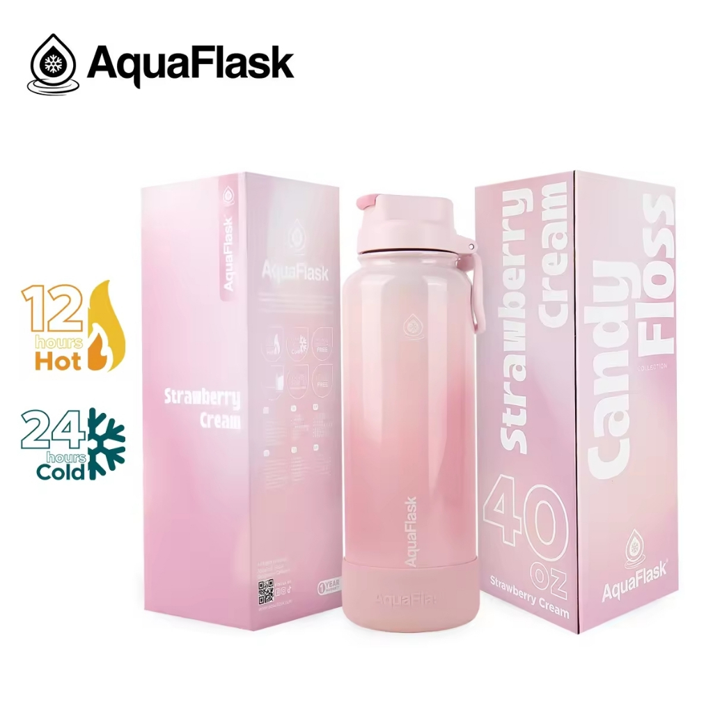 AQUAFLASK Strawberry Cream (22oz/40oz) Candy Floss Limited Edition ...