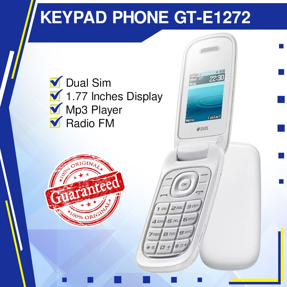 ORIGINAL GT-E1272 Dual Sim Basic Phone Keypad Phone Flip Mobile Phone ...